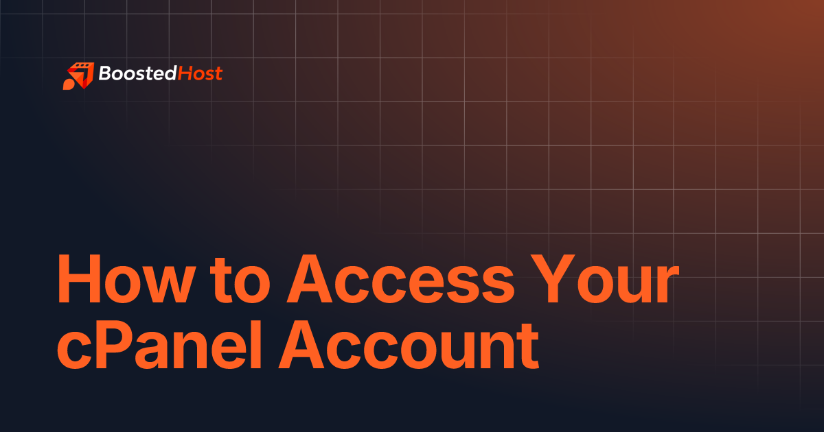 How to Access Your cPanel Account | BoostedHost Docs